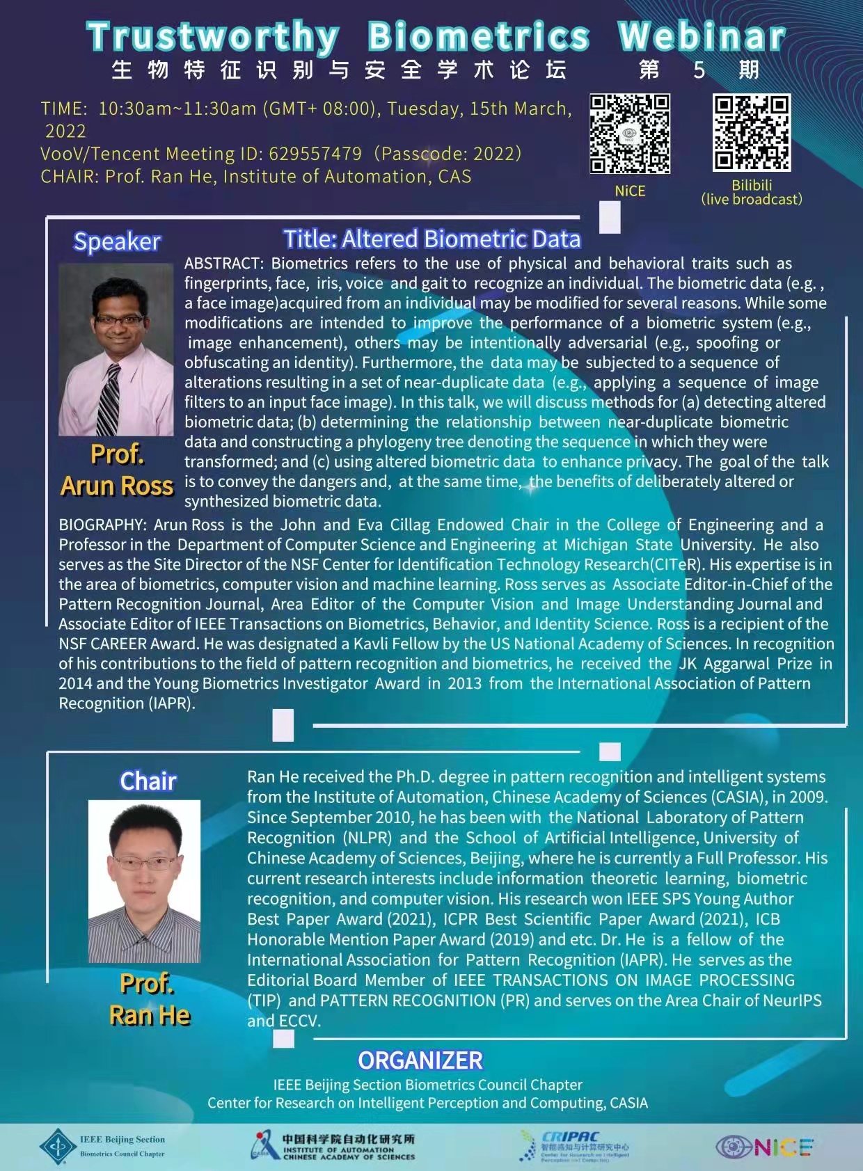 the 5th Session of Trustworthy Biometrics Webinar:Altered Biometric ...