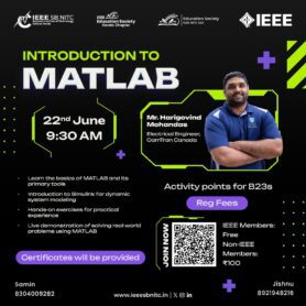 Introduction to MATLAB Workshop - IEEE Education Society Kerala Chapter