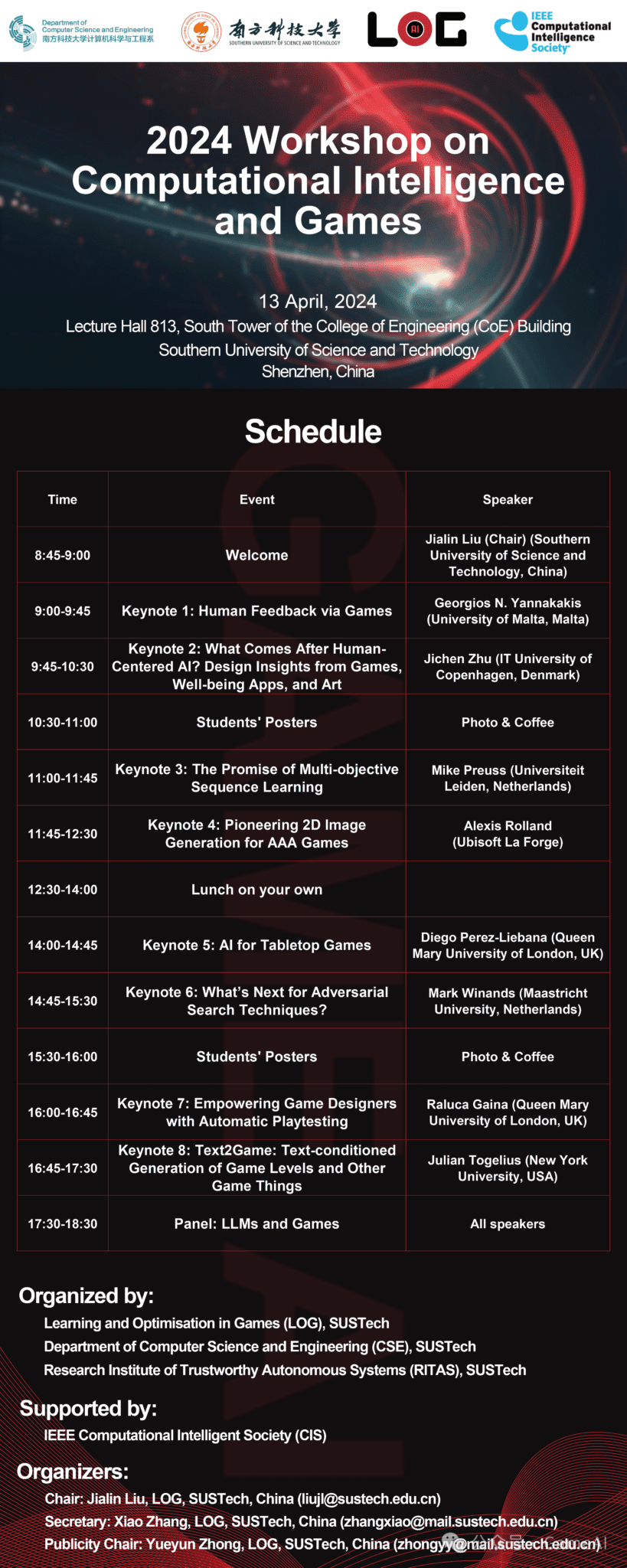 2024 Workshop on Computational Intelligence and Games - IEEE Computational Intelligence Society ...