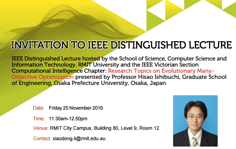 Invitation to IEEE DISTINGUISHED LECTURE - IEEE VICTORIAN SECTION
